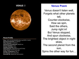 Short Poems About Venus The Planet