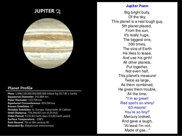 My Book Of Acrostic Poems About The Planets Solar System