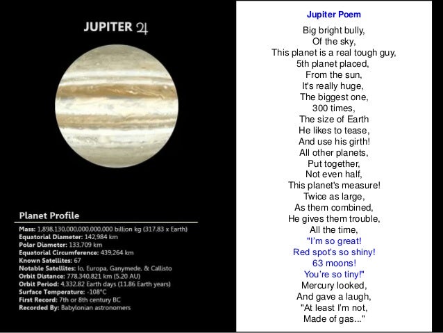 Poems About Our Solar System