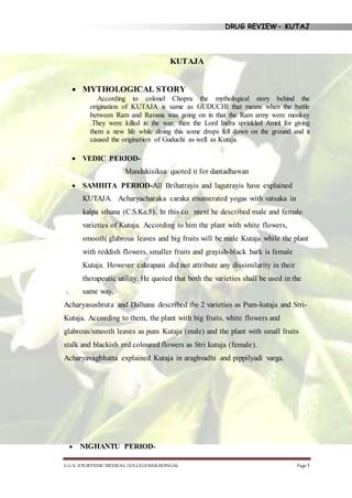 Compilation work on kutaj halrhenna antidysentrica | DOCX