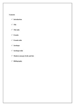 Compilation on tila ,sarshapa, n eranda taila pdf | PDF