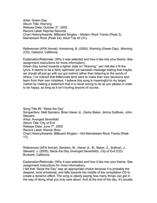 Compilation tracks | DOC