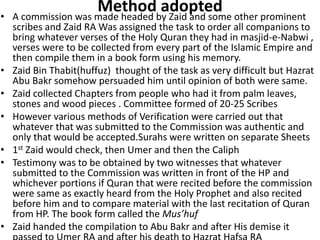 Compilatio of quran | PPTX