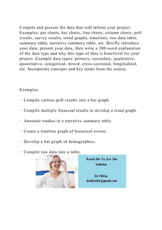 Compile and present the data that will inform your project. Examples.docx