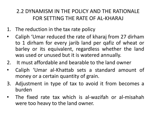 al kharaj in islamic land law | PPTX