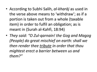 al kharaj in islamic land law | PPTX