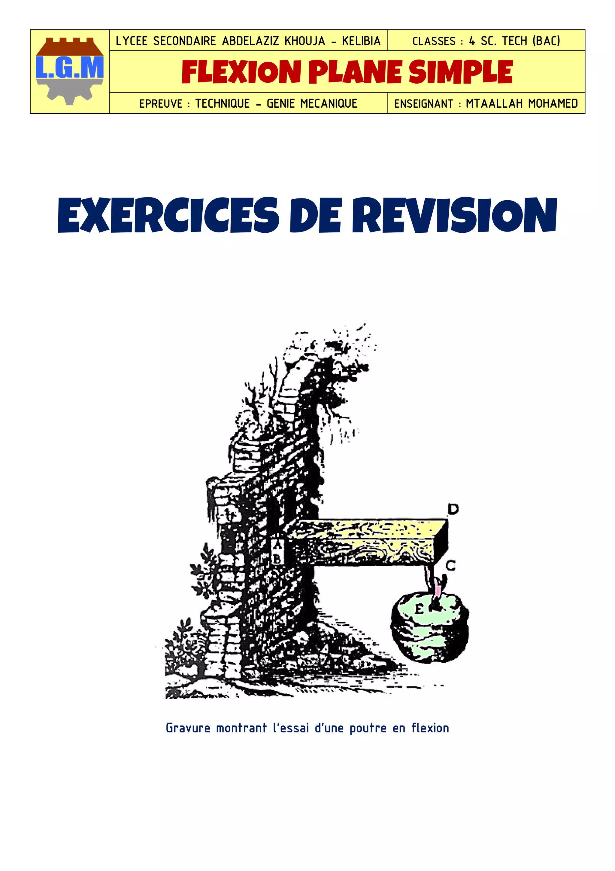 Exercices Flexion Plane Simple | PDF