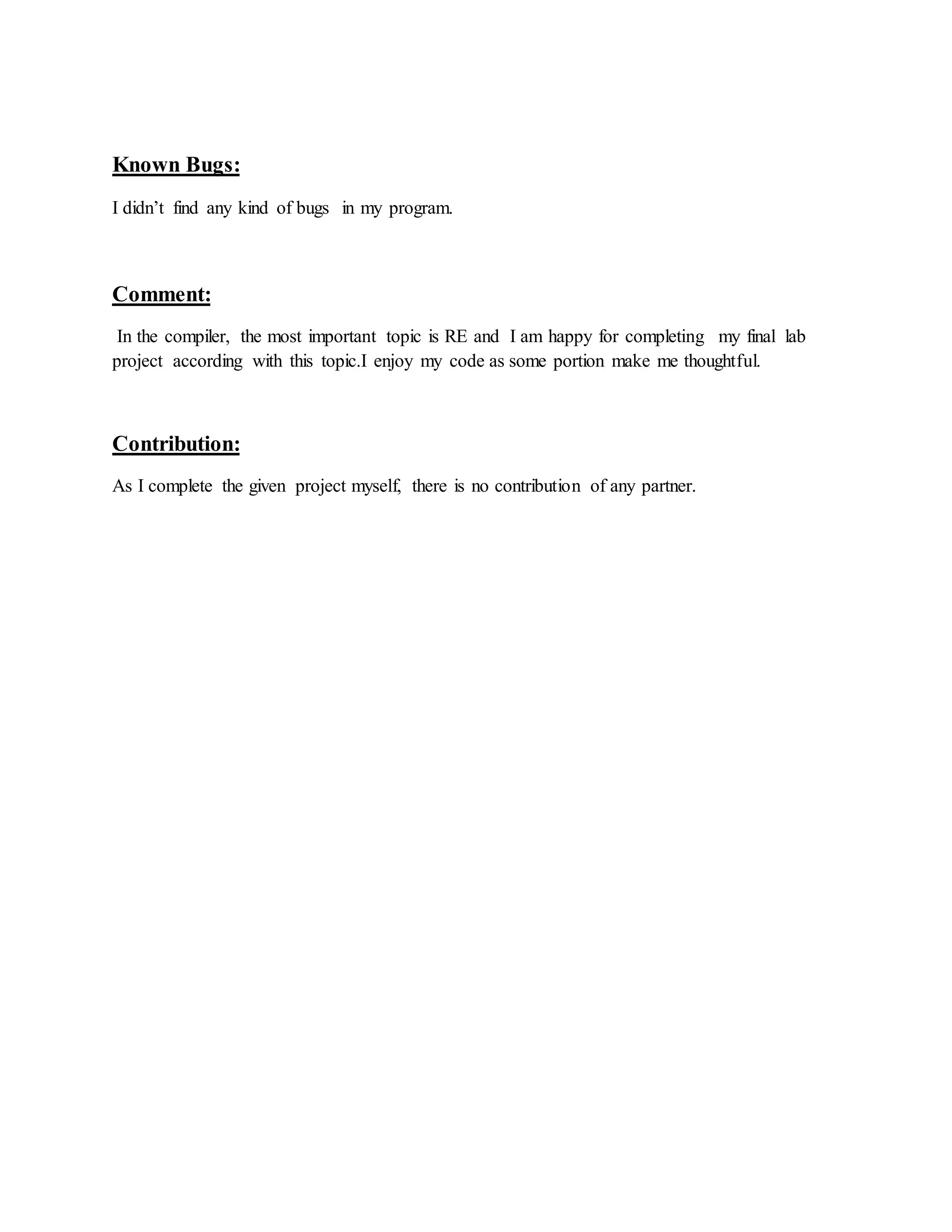 Compiler lab final report writing | PDF