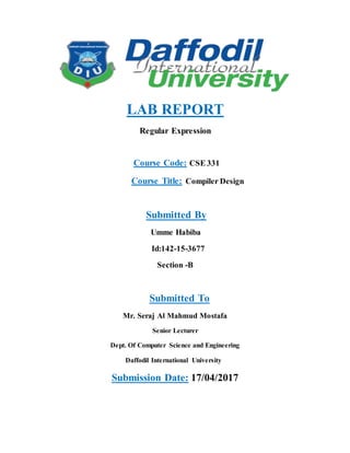 Compiler lab final report writing | PDF
