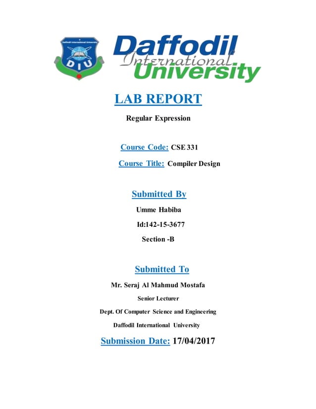 Compiler lab final report writing | PDF