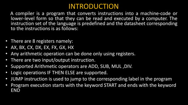 Assembly Language Compiler Implementation | PPT Assembly Language Compiler Implementation | PPT