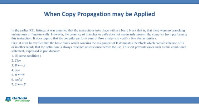 Copy propagation | PPTX | Programming Languages | Computing