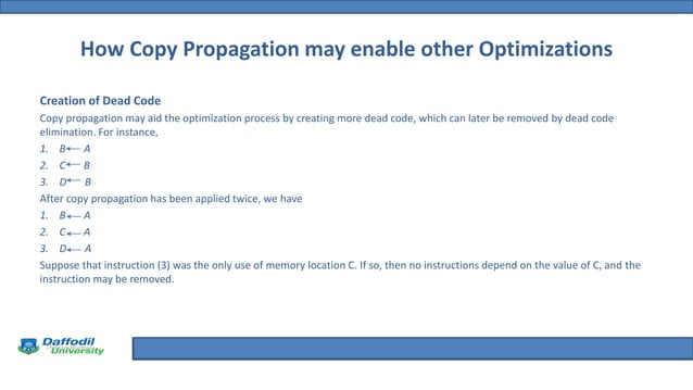 Copy propagation | PPTX | Programming Languages | Computing