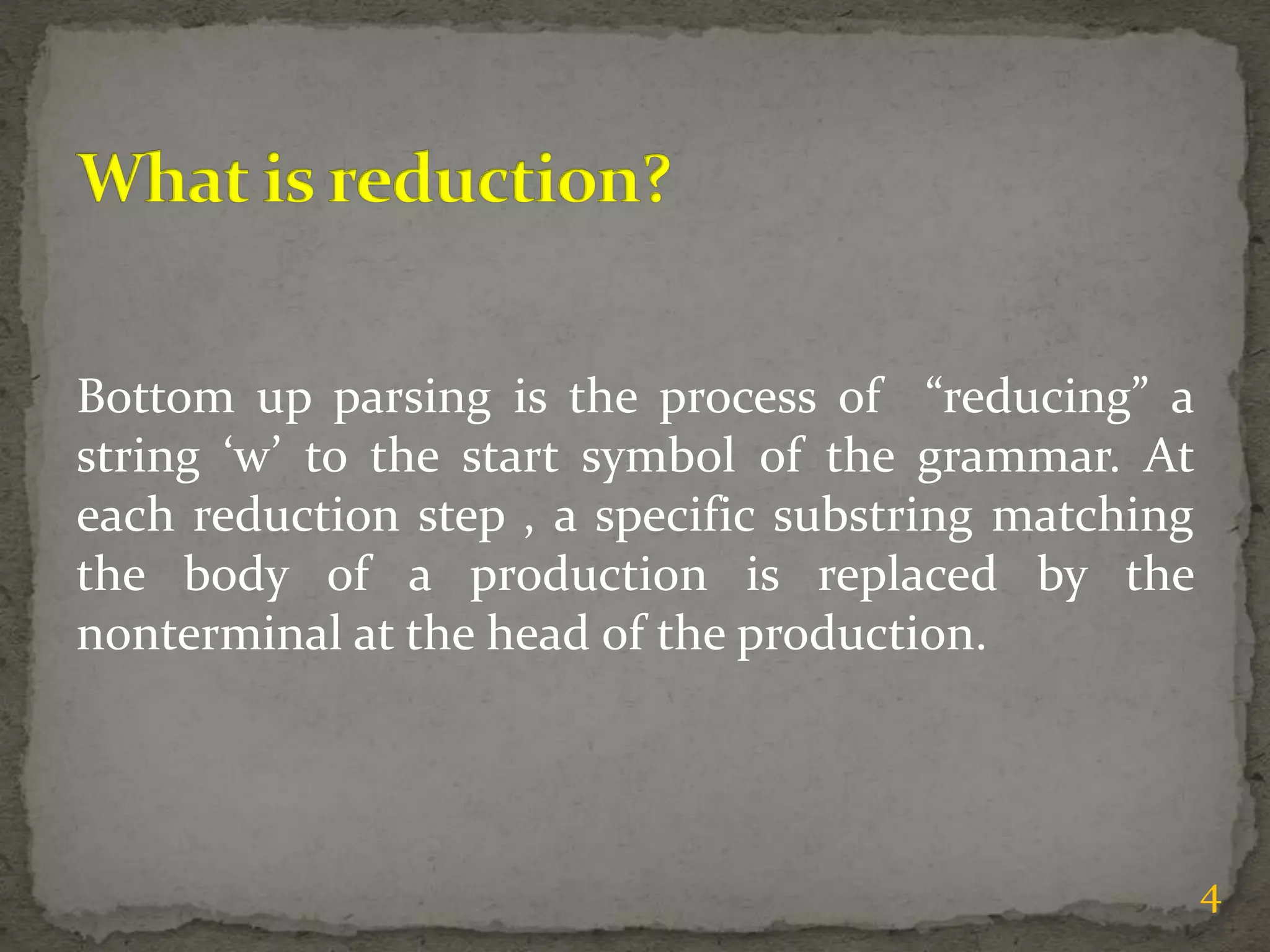Reduction & Handle Pruning | PPTX
