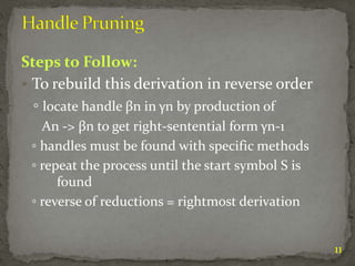 Reduction & Handle Pruning | PPTX