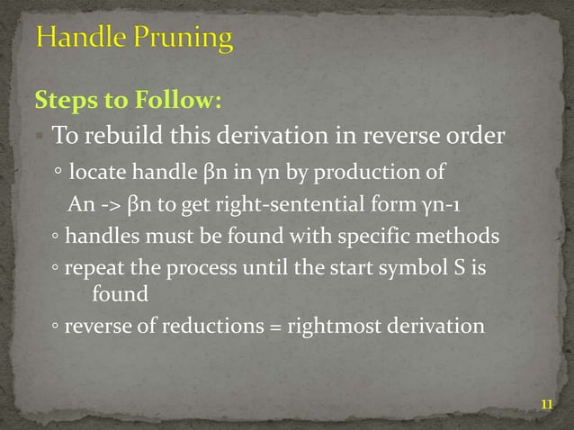 Reduction & Handle Pruning | PPTX