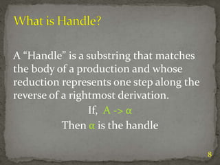 Reduction & Handle Pruning | PPTX