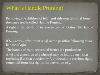 Reduction & Handle Pruning | PPTX