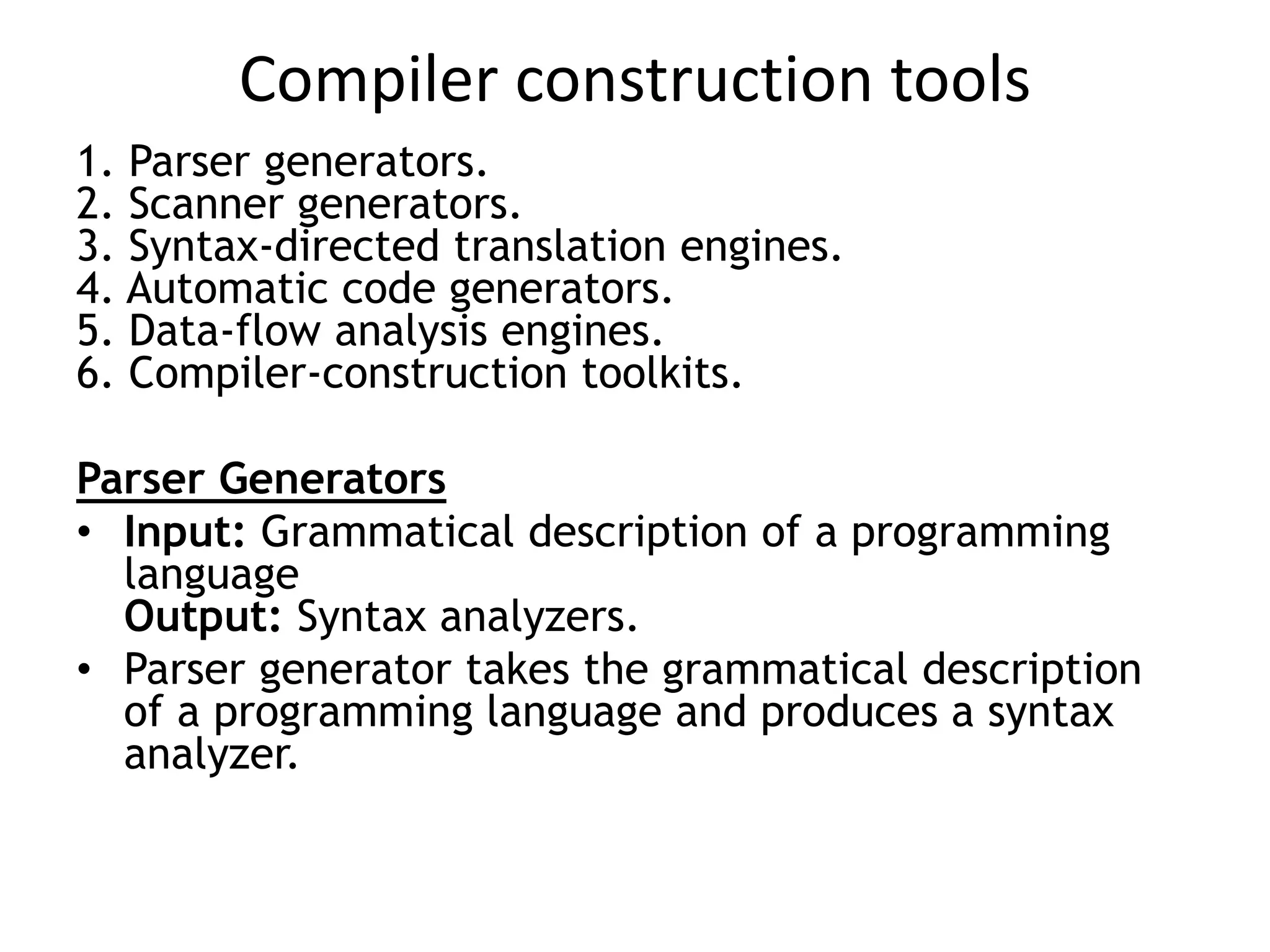 Compiler an overview | PPTX | Programming Languages | Computing