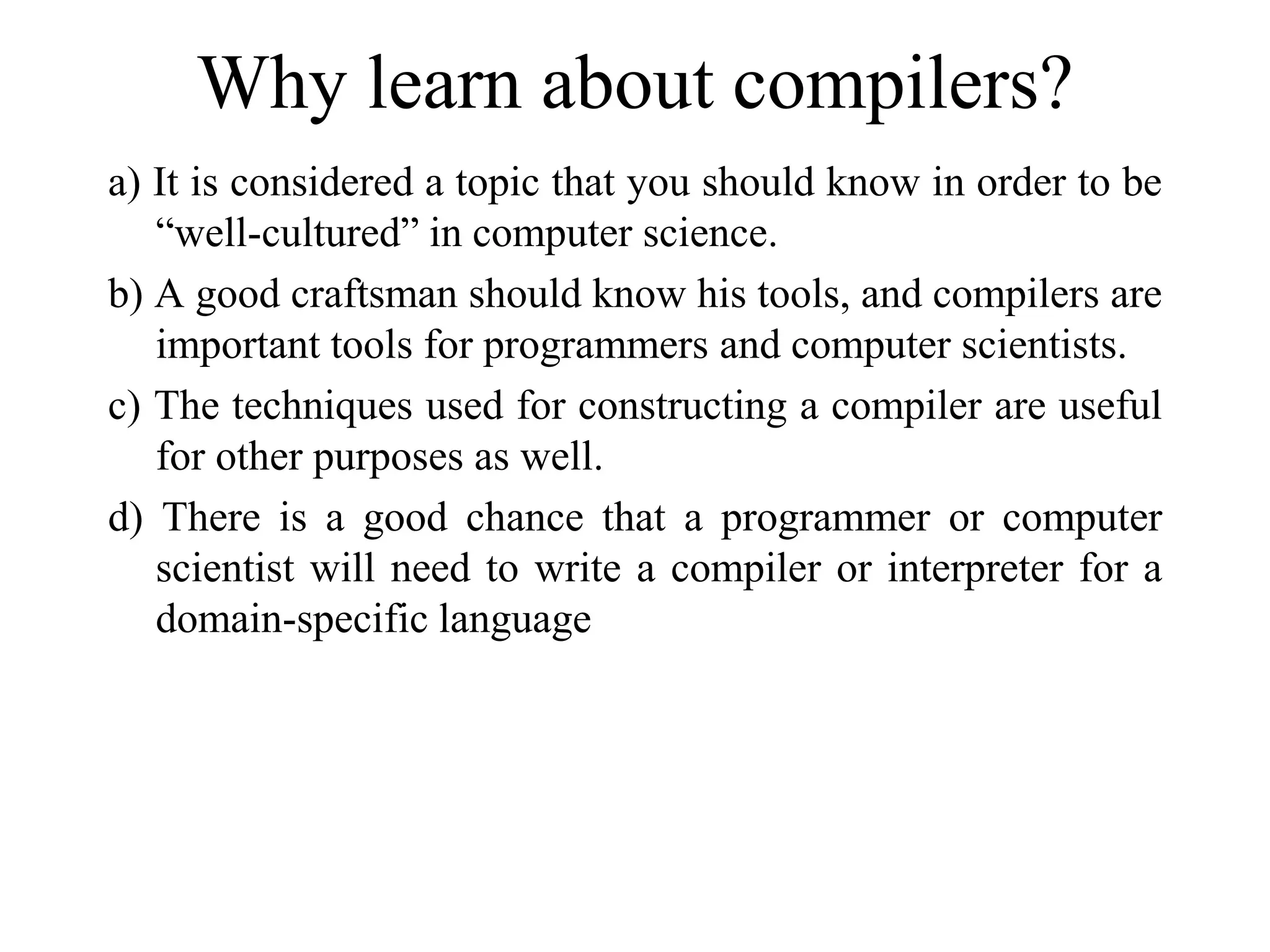 Compiler an overview | PPTX | Programming Languages | Computing
