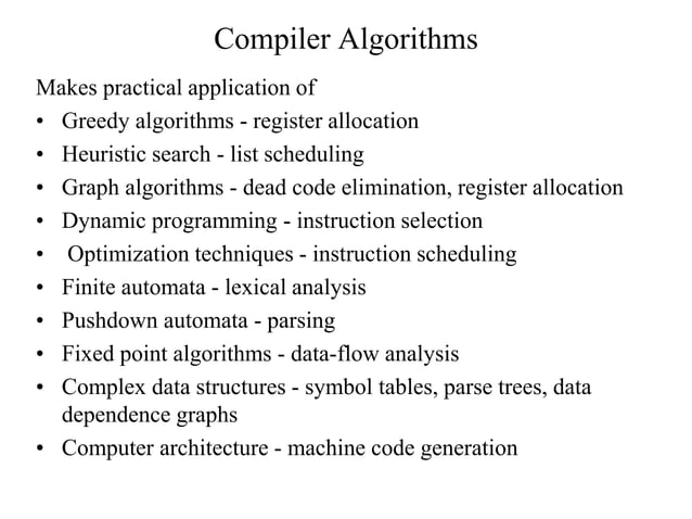 Compiler An Overview Pptx Programming Languages Computing