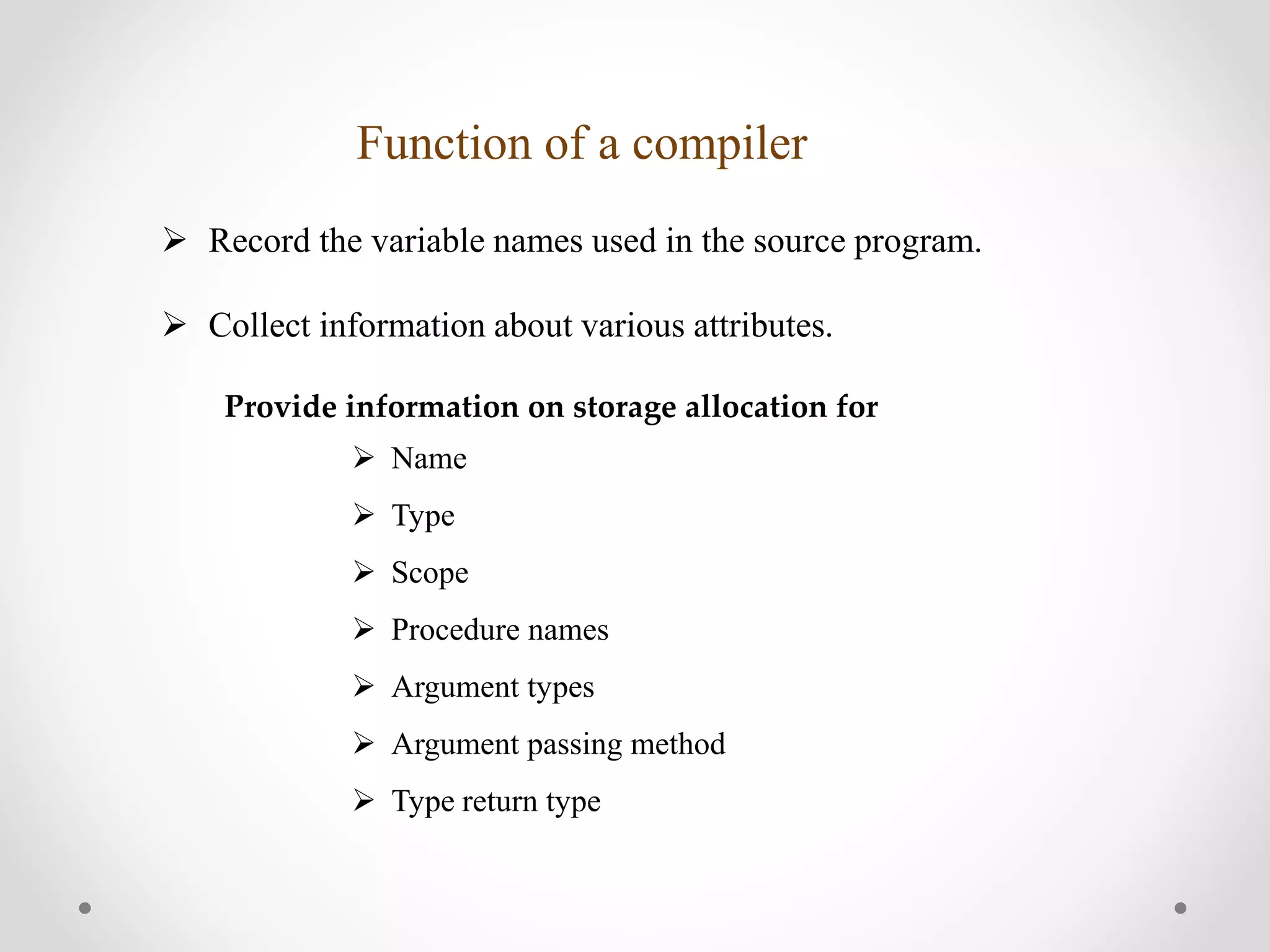 Compiler And Symbol Table Pptx Programming Languages Computing 1803