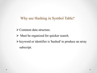 Compiler and symbol table | PPTX