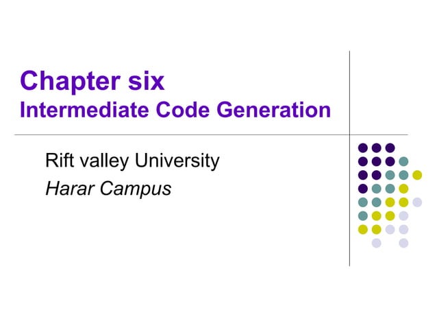 Compiler chapter six .ppt course material | PPT