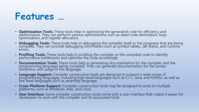 compiler construction tool in computer science . | PPTX