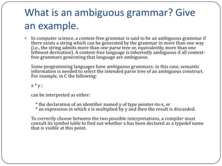 Compiler Design - Ambiguous grammar, LMD & RMD, Infix & Postfix ...