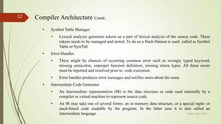 Compiler design | PPTX | Programming Languages | Computing
