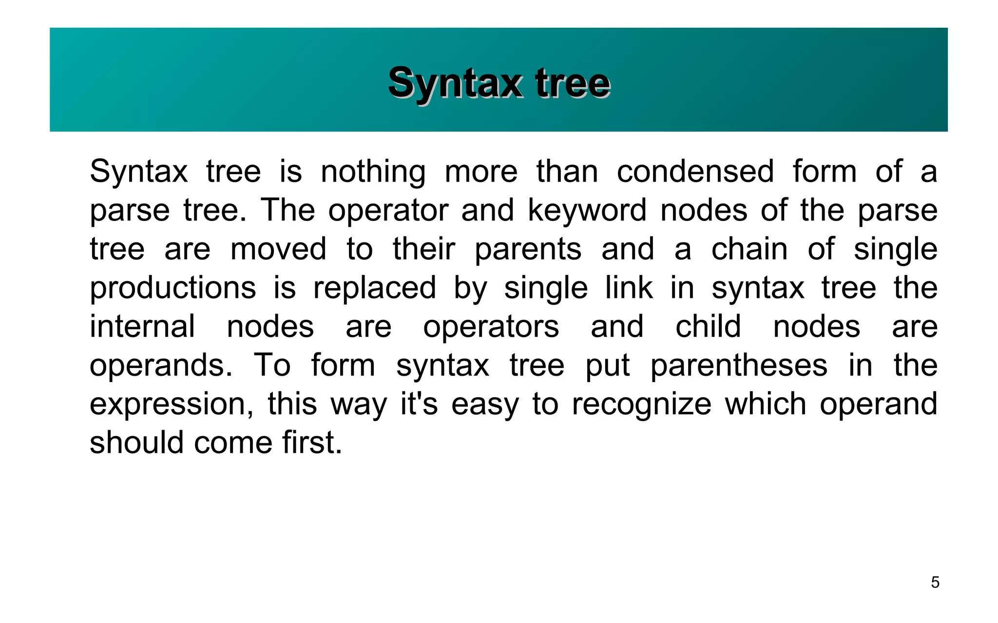 Intermediate Code Generation Compiler Design Ppt