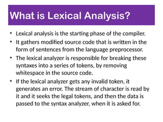 "Lexical Analysis for GATE and CS Exams" | PPTX