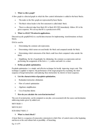 Compiler design important questions | DOCX