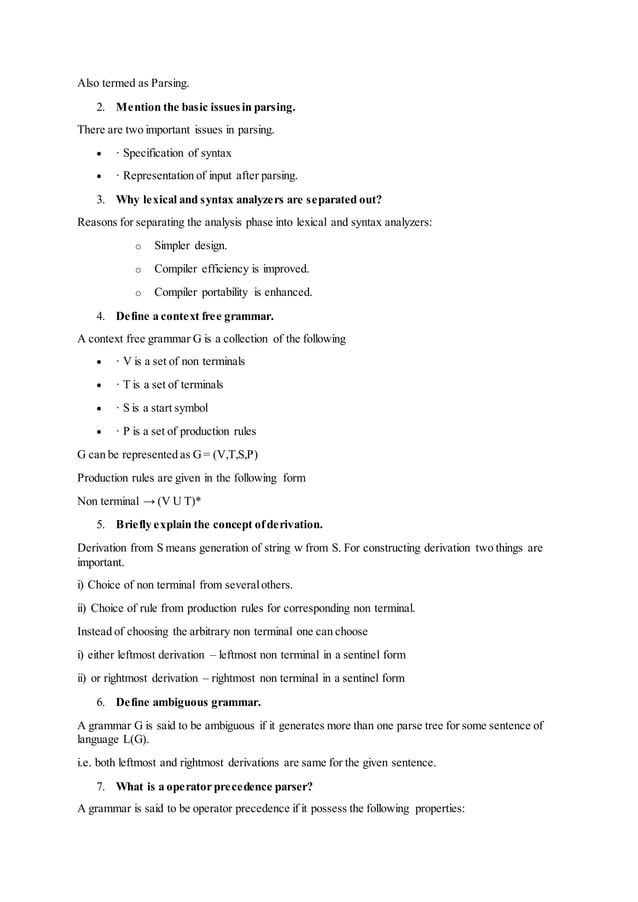 Compiler design important questions | DOCX | Programming Languages ...