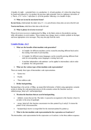 Compiler design important questions | DOCX