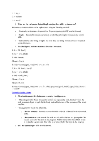 Compiler design important questions | DOCX