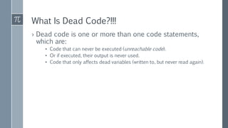 Dead Code Elimination | PPTX