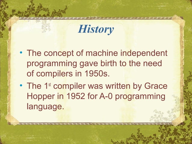 Compiler Design Basics Ppt Programming Languages Computing