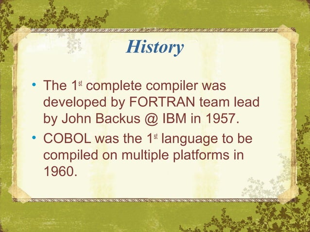 Compiler Design Basics Ppt Programming Languages Computing