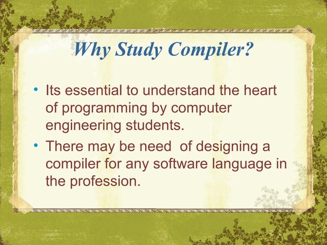 Compiler Design Basics | PPT | Programming Languages | Computing