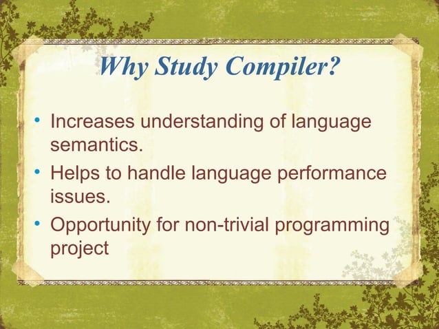 Compiler Design Basics Ppt Programming Languages Computing