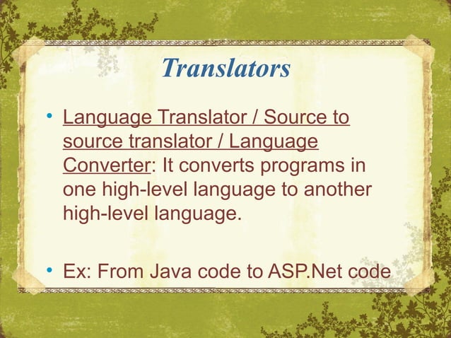 Compiler Design Basics Ppt Programming Languages Computing