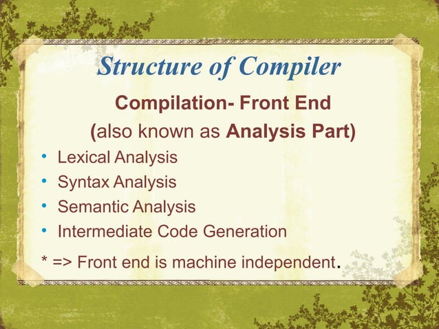 Compiler Design Basics Ppt Programming Languages Computing