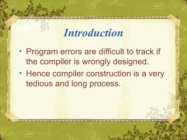 Compiler Design Basics | PPT | Programming Languages | Computing