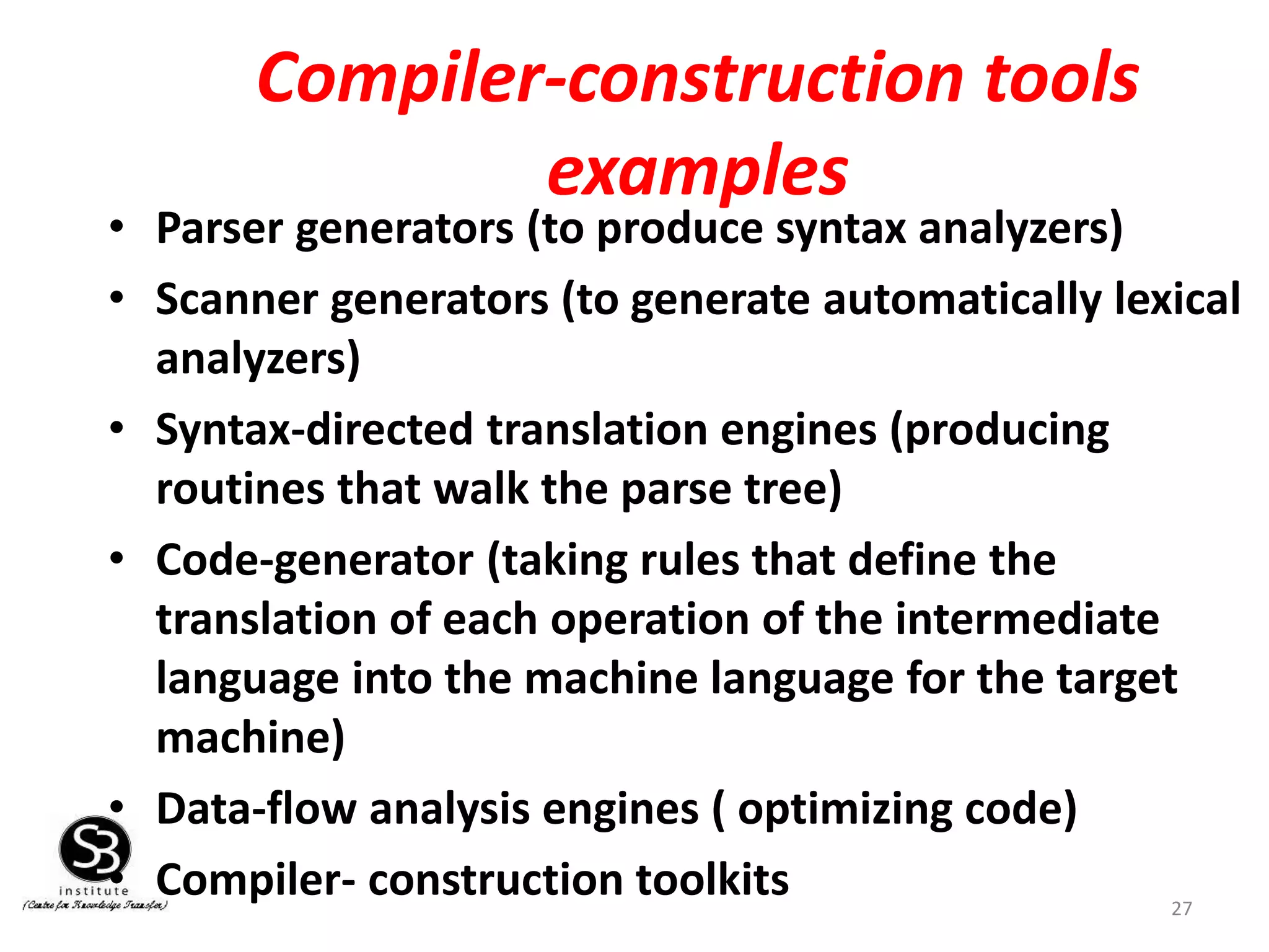 Introduction to Compiler design | PPT