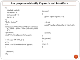 Lexical Analysis and Parsing | PPTX