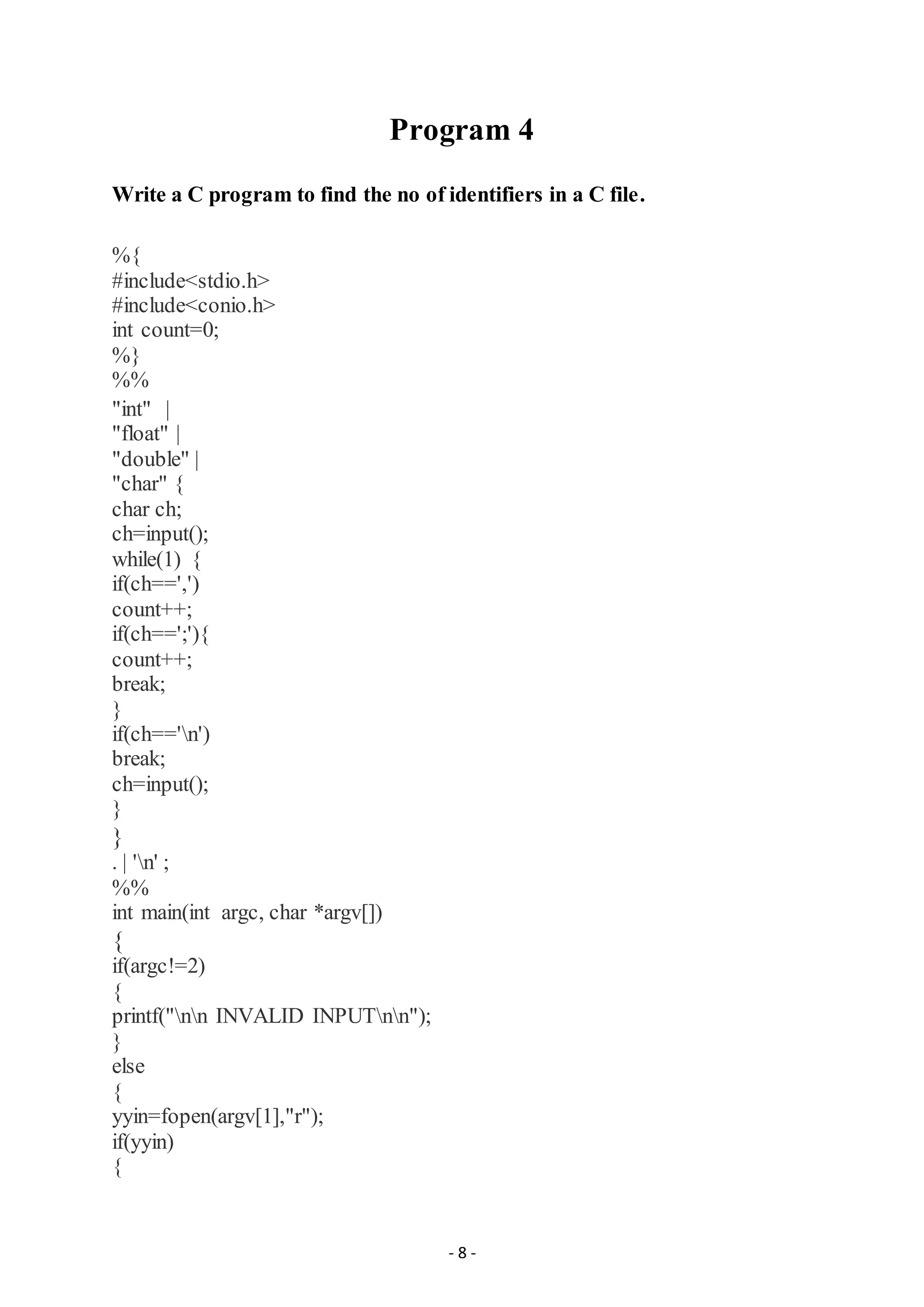 Compiler Design Lab File | PDF