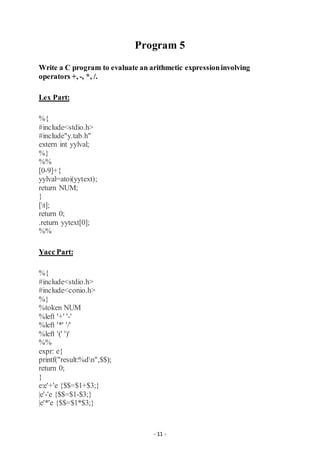 Compiler Design Lab File | PDF
