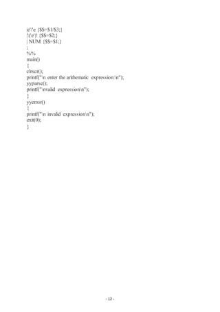 Compiler Design Lab File | PDF